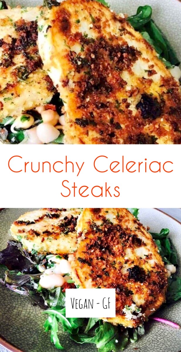 Easy Celeriac steak - best vegan gluten-free recipe - Munchyesta