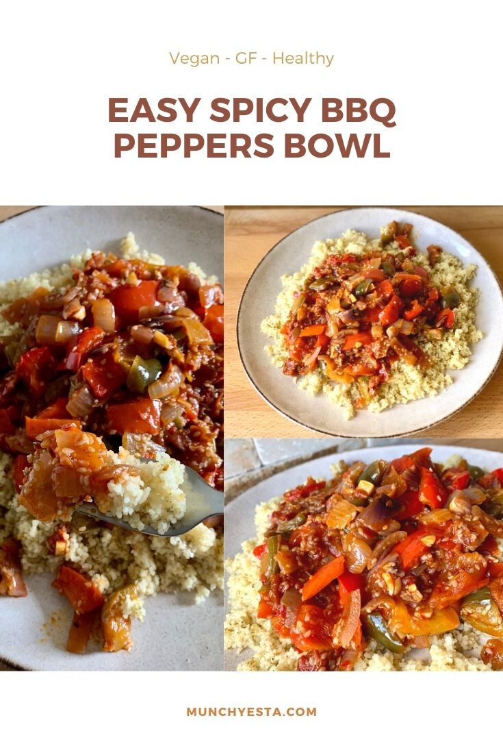 Easy Spicy BBQ Peppers Bowl - Munchyesta