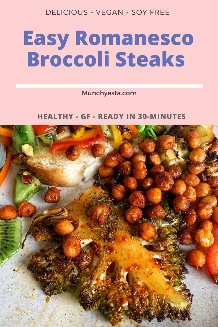 Easy Romanesco Broccoli Steaks (vegan) - Munchyesta