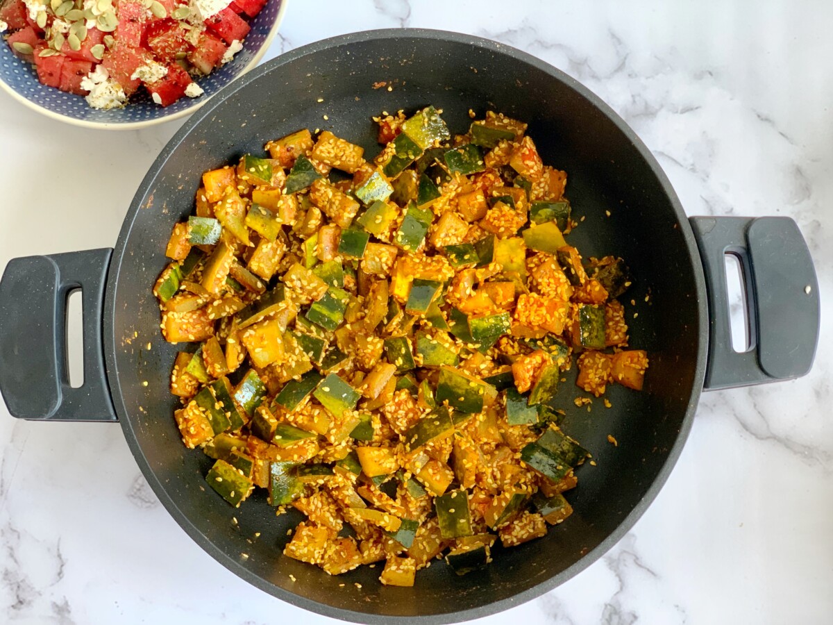 Amazing viral TikTok watermelon skins salad recipe - Munchyesta