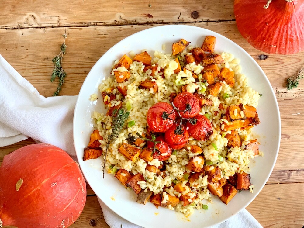 Easy Creamy Pumpkin Risotto Recipe (vegan) - Munchyesta