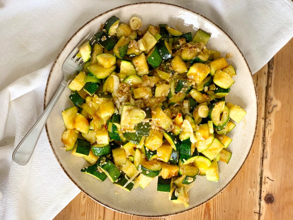 The Best Easy Traditional Zucchini Sesame Salad - Munchyesta