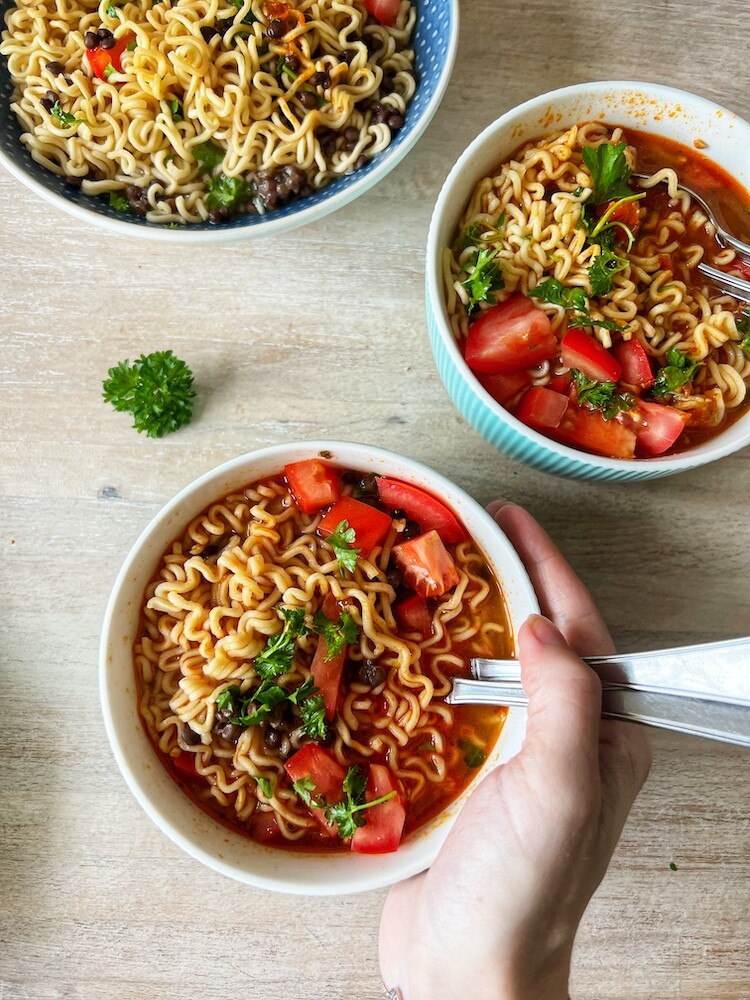 Easy saucy vegan Instant Ramen Noodles upgrade - Munchyesta