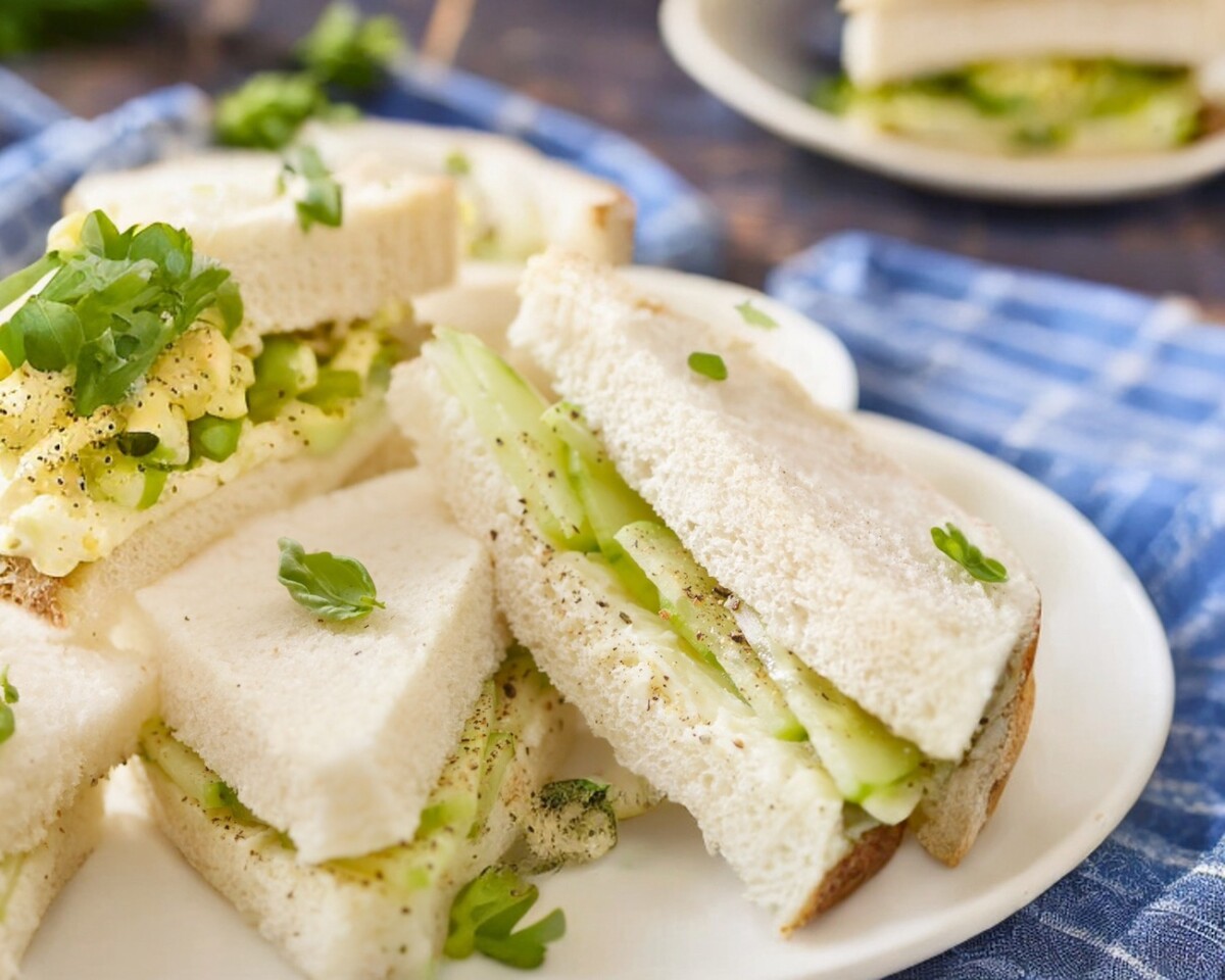 English finger sandwich recipes: British tea sandwich - Munchyesta